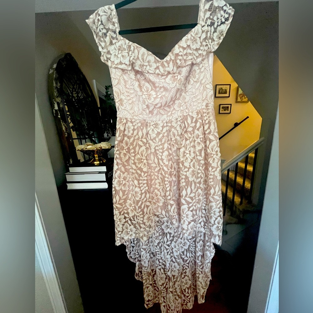 Blush Pink Chi Chi London Off The Shoulder High Low D… - Gem